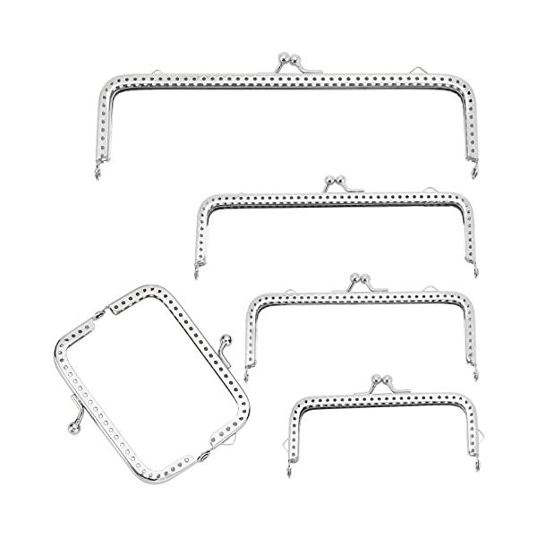 シルバー/-/-・5つのサイズ：18cm、15cm、12.5cm、10.5cm、8.5cm、シルバーのがま口は、クラシックでレトロな雰囲気のヴィンテージコインパースにぴったりです。・がま口口金:というパーツは布や絹などの素材を活用して、小物...