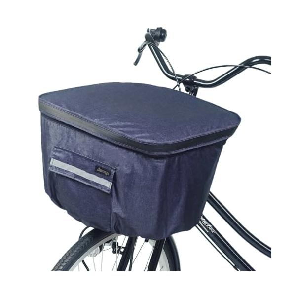 デニムネイビー/ワンサイズ/-・Color:デニムネイビー・パッケージ個数:1・生地撥水防水生地・防水&amp;撥水加工で防水性アップ ダブルファスナーダブルファスナー使用で前後から開閉可能自転車の運転席側からも自転車の前からも大きく開いて...