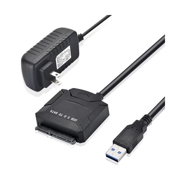 -/-/S001・SATA USB変換ケーブル幅広い相互性SATA USB変換ケーブルは、最大6Gbpsまでの3.5 / 2.5インチ SATA SSDおよびHDDドライブをサポートします。3.5インチのSATAドライブを接続すると、外部電...