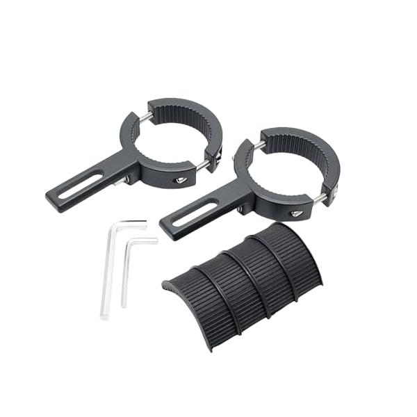 ブラック/-/-・製品仕様：サイズ：Φ約38mm〜60mmに適用。材質：本体：CNCアルミニウム合金。セット内容：2個セット。・頑丈な材質アルミ合金。鋳造アルミニウムから精密溶接された、強度や耐久性に優れるブラケット。良好な耐食性と防錆性が...