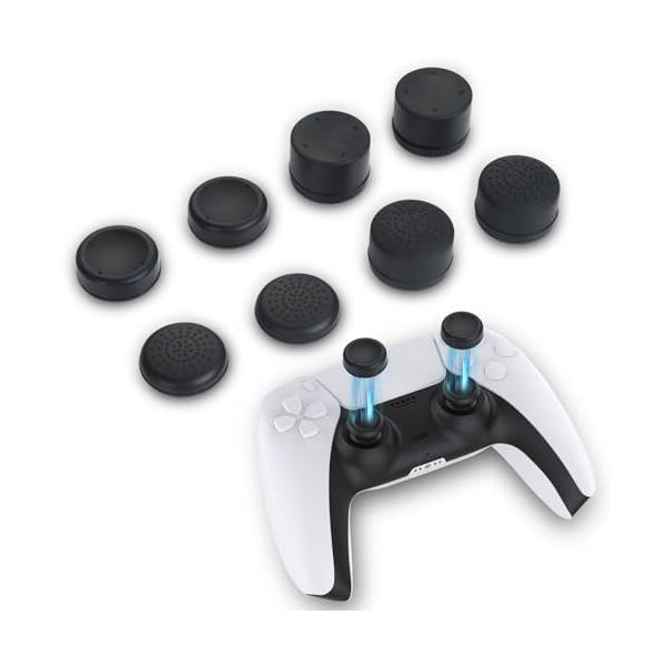 ブラック/-/-・PS5/PS4両対応の互換性PS5 コントローラー/PS5 コントローラー Edge/PS4 コントローラー/SWITCH/Xbox交換用ジョイスティックキャップです。純正のスティックキャップと交換することで、操作性と保護...