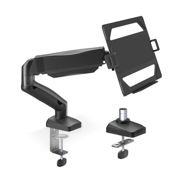 ブラック/-/AC13-12NB・安定性抜群のトレイ設計: 側面ロックフックと底面ストッパーでノートPCを固定 耐滑性EVAパッドと通気性穴付き トレイ外すと15-32インチモニター用アームに変換可能・プロ級調整機能: ガススプリング式アー...