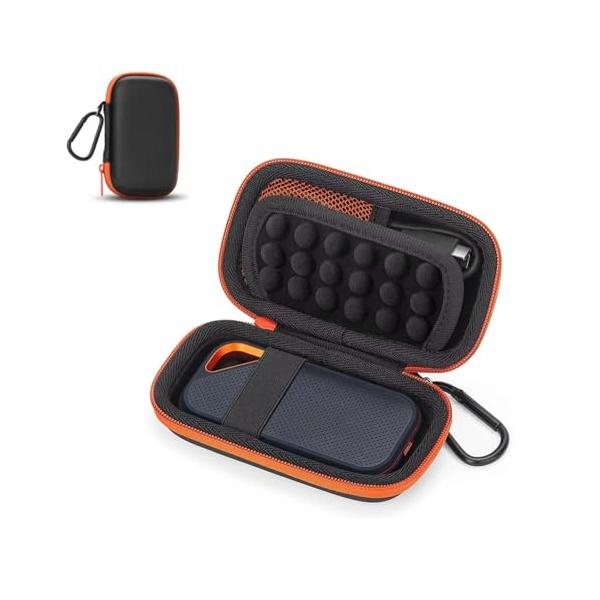 オレンジ/-/-・Color:オレンジ・?? SSD収納ケース：防水・耐衝撃設計のSSD収納ケース。外部は頑丈な防水素材、内部はクッション性に優れた発泡材で、大切なデータを安心して持ち運べる専用ケースです。・?? 衝撃から守る内部構造：中身...