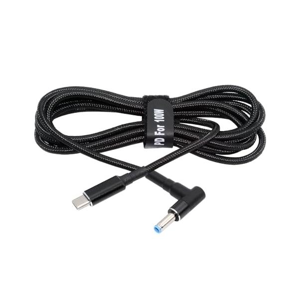 4.5x3.0mm HPBlack/180cm/UC-110-4530HP-CC・Style:4.5x3.0mm HP・Type-C PD および QC2.0/QC3.0/USB PD をサポートし、Type-C プラグ端に 100W DC...