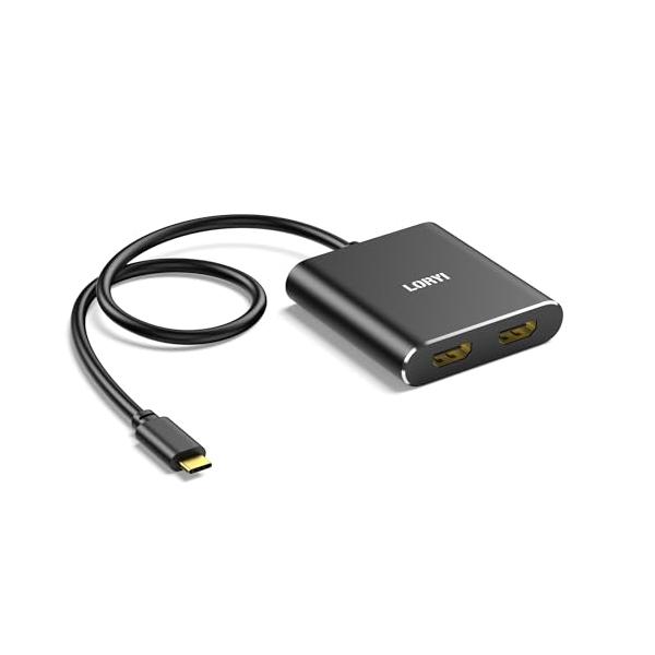 ブラック/-/-・4K@60Hz高解像度：このHDMI 拡張 アダプターを使用することで、単一のディスプレイに最大4K@60Hzの解像度で接続できます。2台のディスプレイを接続した場合、最大4K@30Hzの解像度で表示可能です。色彩豊かな視...