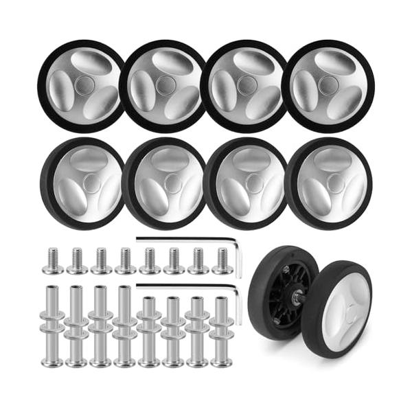 -/60ミリメートル/A5-直径60ｍｍ・Model:A5-直径60ｍｍ・TPU素材で耐久設計：耐久性に優れたTPUゴム素材を採用しており、耐荷重性と耐摩耗性を実現しながら、軽量化素材が旅行や出張の負担を軽減します。・静音性とスムーズな走行...