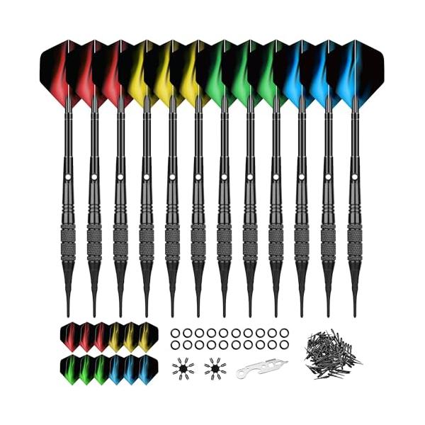 安心設計、ソフトチップが電子ダーツボードにしっかり刺さる電子ダーツボード専用に設計されたソフトダーツ。的を外しても壁や家具を傷つけず、お子様がいるご家庭でも安心です。家族団らんから友人とのパーティーまで、安全に楽しめるダーツです。・19g設...