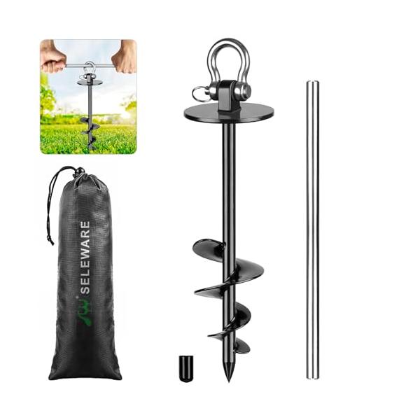 スパイラル。ドッグアンカーBタイプ/L stake only/Dog tie out stake・Color:ドッグアンカーBタイプ・高品質の合金鋼製で、ブラック塗装仕上げ、防錆、両面完全に溶接されたワイドヘリックスにより、大型犬にも十分な...