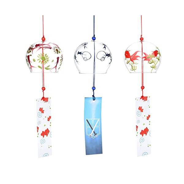 透明/三個金魚/FL01・Size:三個金魚・パッケージ個数:3・楽に夏を暮らす風鈴を聞きながら、ゆかたを着て、冷たい飲み物を飲み、うちわで涼しいそよ風を感じて、暑い夏を楽しんではいかがですか。・良いプレゼントガラス素材は鮮明なサウンド、夏...