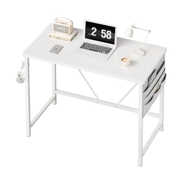 白い/80*40/-・Size:80*40Color:白い・大きな作業台と収納スペースデスクの上は大きいので パソコンと周辺機器を並べて置くことができ、手元がゆったり使える広さがあります。デスクは丈夫な収納袋とフックが付いておりますので、書...