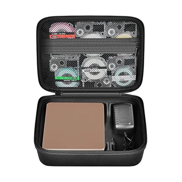 Portable・ブラック 中 case・・Color:ブラック・以下に対応：Tepra PRO AC1116Jに対応のラベルマシン用バッグ キングジムラベルプリンターPRO SR-MK &amp; ACアダプターに対応。人気があって安いキ...