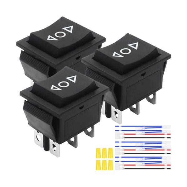 A.3個入り黒モメンタリ/-/KK-US-352・Color:A.3個入り黒モメンタリ・??仕様定格電圧・電流：DC 12V 20A/16A 250V AC/20A 125V AC;ポジション：ON-Off-ON;ピン数： 6;接点タイプ：...