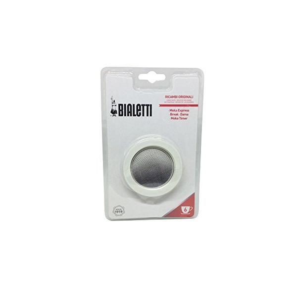 White Gasket Silver Filter/-/06601・パッケージ個数:1・Packing 3 gaskets and 1 filter for aluminum coffe pot 6 cups・6-Cup・White