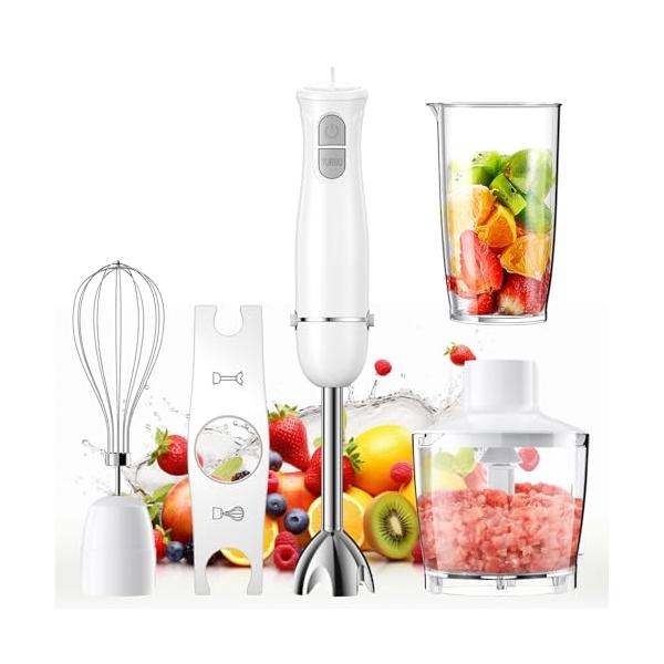 白/-/HB-6001・Color:白・1台6役、魔法のようなハンドブレンダーハンドブレンダーが一台あれば、ミキサーやブレンダー、ジューサーなど、といった調理器具を別々に購入する必要はありません、コスパが最高忙しい日常でも手軽に様々な料理を...