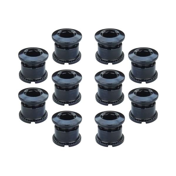 シングル10個 黒色/-/-・Color:シングル10個 黒色・自転車 チェーンホイール チェーンリング 用の固定ボルト・ナット ブラック色 です。・シングル用ボルト長さ6mm ナット長さ5mm 10個入りです。・便利な10個入りセットのた...