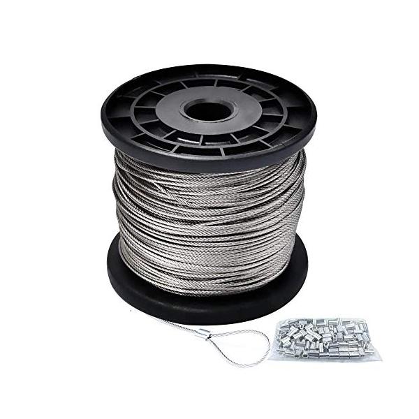 1mm*100mシルバー/1mm*100m/1501mm100m・パッケージ個数:1・製品仕様品名：ステンレス ワイヤーロープ。ロープ径は1.0ｍｍ、長さは100Ｍです。アルミスリーブ付き150個を含まれております。ワイヤの素線構造は7×7...