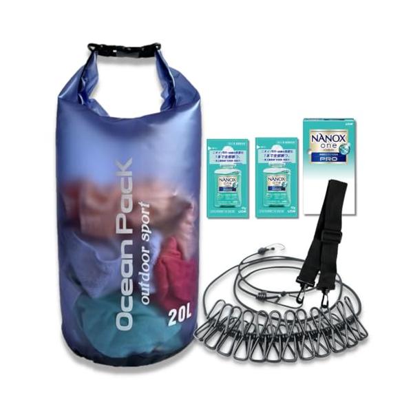 ブルー/20L/Fattu洗濯袋・Color:ブルーSize:20L・?Fattu（ファッツ）の洗濯袋は、外出先で簡単に洗濯できる持ち運び専用洗濯袋です。ご好評につき液体洗剤パックを増量中・?丈夫でかつ、薄さと軽さにこだわった防水素材。旅行...