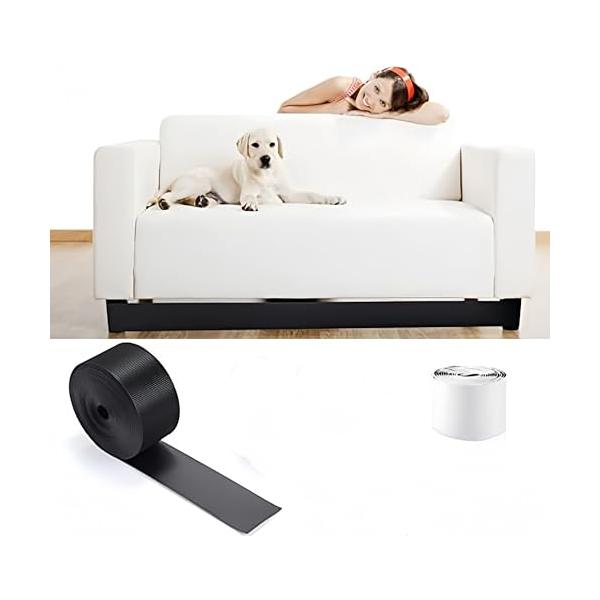 ブラック/-/24008・家具の脚それぞれに付属の粘着テープを貼り、上から隙間テープを被せるだけなので、簡単取り付け。掃除の時などはすぐに取り外しも可能です。