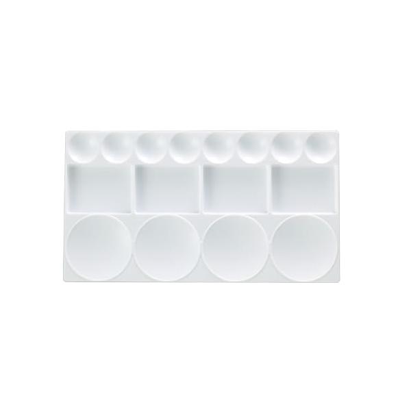 モダンホワイト/1枚/41169・パッケージ個数:1・サイズ:12×305×168mm・材質:PP製・内容:デザインパレット 1枚・安価なプラ製のパレットです。・用途:アクリル絵の具/水彩絵具など