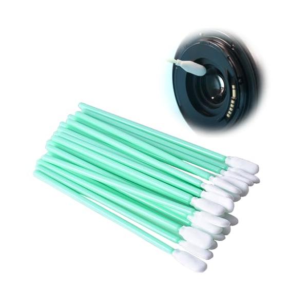 パッケージ個数:1・?商品仕様サイズ：約100*6.8mm; 色：緑+白; 数量：約100本（1?5本の誤差はご了承ください）。・?高品質な素材この工業用綿棒の綿棒ヘッドは高密度のスポンジ素材で作られており、吸水性と吸水性に優れており、汚れ...