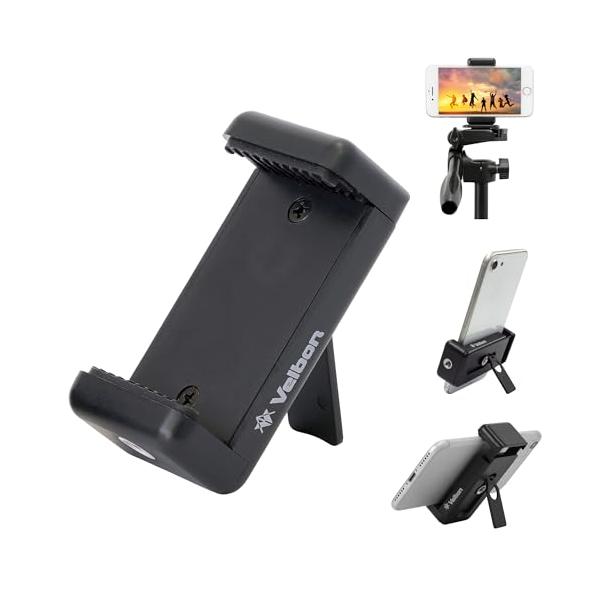 スマホ用/自立可能-/-/302809・パッケージ個数:1・三脚や一脚にスマートフォンを取付可能なアダプター・背面の縦位置・横位置両対応なスタンドで自立可能・2箇所に取付ねじ細ねじがあり、構図の工夫が可能・メーカー型番 : スマートフォンホ...