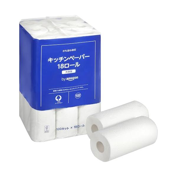 ホワイト/-/BAKP18R・パッケージ個数:1・100%バージンパルプ・シート寸法　228mm×208mm・カット数100×18ロール