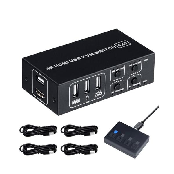 -/-/EHD-611N・4入力1出力 HDMI KVMスイッチ安定型4台までのパソコンを、１セットのコンソール（キーボード・ディスプレイ・マウス）から操作できるPC切替器（CPU切替器）です。コストの削減とデスク周りの省スペース化を実現し...