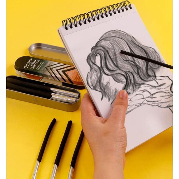 マルチ* チャコール/-/-・10本セット:9mm*2本、6.5mm*2本、5.5mm*3本、4.5mm*3本 という太さの異なる4種類の木炭スティックセットです。用途に応じて太い線も細い線も描き分けられて、よい絵描き気分です。・天然の柳杖...