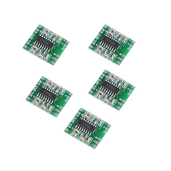 パッケージ個数:3・製品名 :ミニデジタル電源ボード・USB 電源 : 2.5V-5V・電源: 3W・IC : PAM8403・PCBサイズ: 2.1cm X 1.9cm