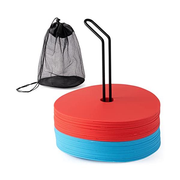 土グラウンド用（水色×15枚、赤色×15枚）/-/-・Color:土グラウンド用（水色×15枚、赤色×15枚）・サッカー練習の必需品サッカー練習やアジリティトレーニングで大活躍の、フラットタイプのマーカーです。高さがないぶん、ボールの軌道に...