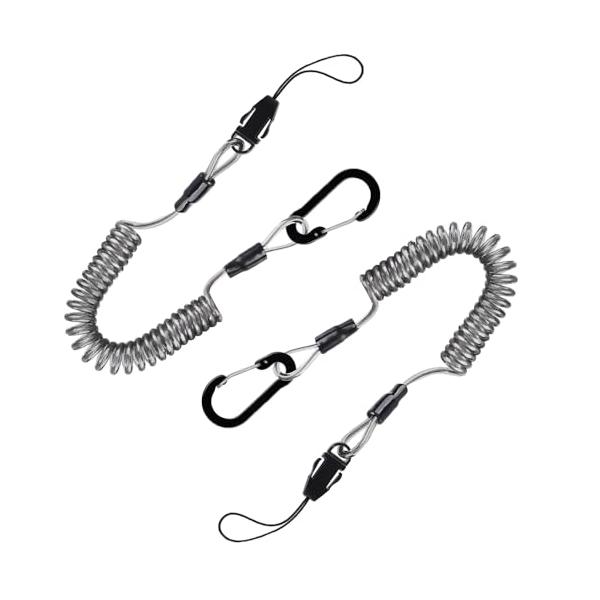 グレー/-/-・個数：本体2個入り+2個入りストラップ パーツ 部品 取り外し可能 ブラック・強力コイル断線や劣化に強く、長く使える高耐久ステンレスワイヤーを採用。・落下/紛失防止高強度のカラビナと金具を使用しており、しっかりと固定されるた...