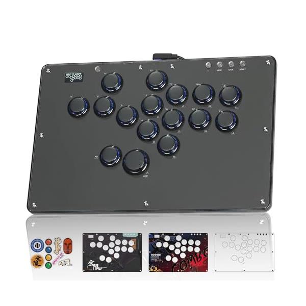 ブラック/-/HF-15・Color:ブラック・格ゲー向けのレバーレスアケコンU16黒 他社と比べれば、ボタン枠の追加で安定感が向上し、操作性が格段に上がった。全体的にボタンの感触や打音がとても良好でありながらボタンが引っかかるや外れること...
