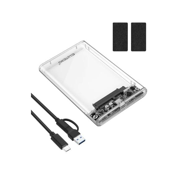 透明/-/HE32・パッケージ個数:1・対応ハードディスク 2.5inch USB3.1 GEN 1 Type-C TO SATAIII HDDケースです。外付けハードドライブエンクロージャーは、2.5 SATA 7mm-9.5mm SSD...