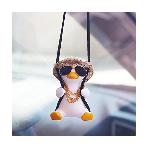 Gold Chain/-/-・Color:Gold Chain・かわいいアヒルの：車の装飾/素敵なプレゼントは、車のバックミラー、車、家庭、その他の場所にぴったりです。・ユニークなデザイン：長さが調整でき。ストラップは運転視線に影響を与えた...