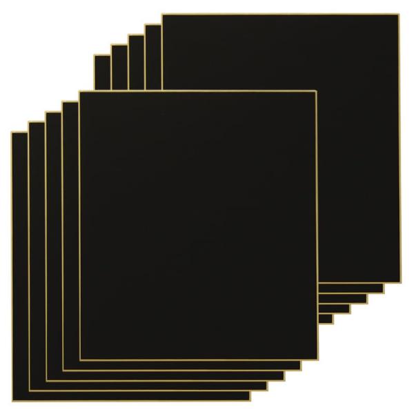 黒無地、金フチの定番サイズ色紙です。・厚口二枚芯。・サイズ：273x242mm