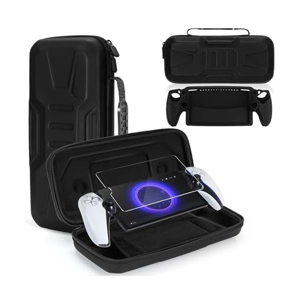 Modernブラック/-/JHD-PSP02-BK・Color:ブラック・最高保護：このケースはPlayStationポータル用にオーダーメイドされており、シリコンケース 、1枚保護フィルム。これにより、コンソールが傷つきにくい状態を維持で...