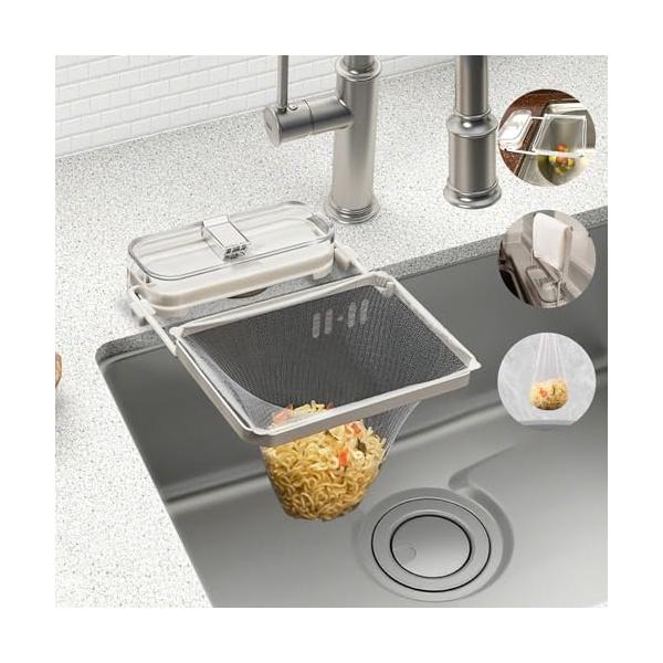 吸盤式ホワイト 吸盤式 - 小型/小型/SHUI01・Color:ホワイト 吸盤式 - 小型・最新改良版畳める水切りネットの使用方法はとても簡単でございます。本体をシンクに設置し、付属の水切りネットをセットするだけでご利用いただけます。お使...