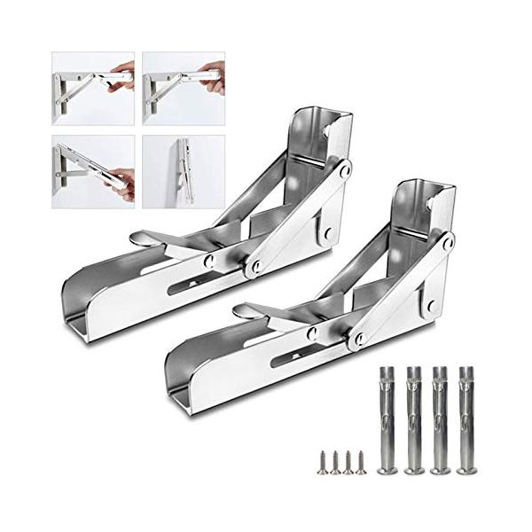 304 Stainless steel/150mm/6in/150毫米・パッケージ個数:1・(1)頑丈で耐久性：最大荷重150kg（330lb）、201ステンレススチールシェルフブラケット、厚さ2.8mmの傾斜ブラケット、より強力な支持力、...