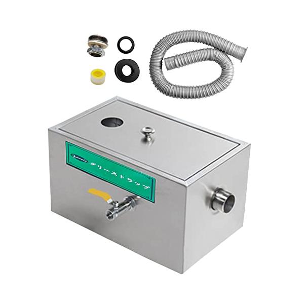 シルバー/400*250*230MM/-・Size:400*250*230MM・サイズ：400*250*230MM・素材：ステンレス・接続:インレット* 1・机械式重力油水分離器はコンパクトな構造で、油を含んだ汚水の中のスラグ、油を自働的に...