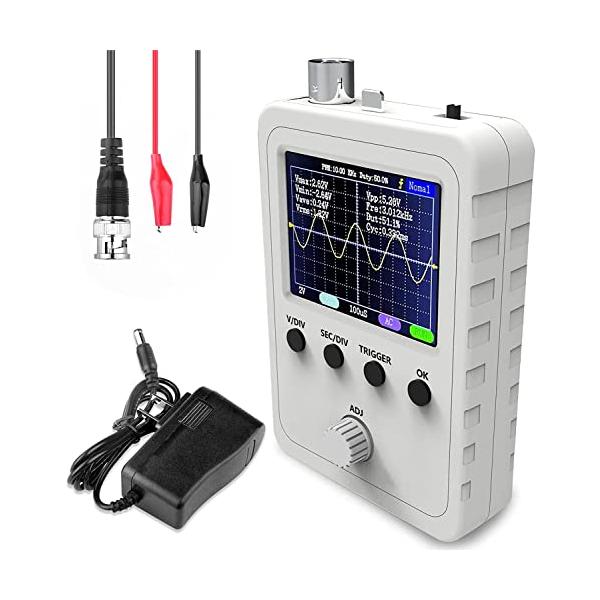 このオシロスコープは、溶接なしで、組み立て済みの機械です。操作と持ち運びが簡単で、電子プロジェクトに非常に適しています。このキットに基づいて二次開発に使用されます。たとえば、データロガーのミリボルトメーターに変更できます。・5mV/div ...