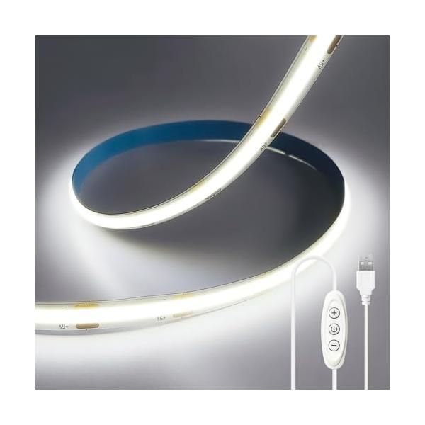 2M ホワイトホワイト/2m/RQDZ001・Style:2M ホワイト・面発光LED普通のテープLEDの粒粒発光とは違い、COBテープライトは多数のLEDチップを一つの基板に配置する為、光が途切れず、広い面で発光する（面発光ledとも呼ん...