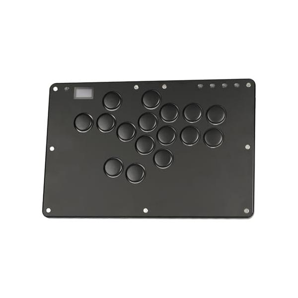 T16-C Black/-/T16 黒・Color:T16-C Black・パッケージ個数:1・レバーレスアケコンT16黒 - 格闘ゲームの新常識 超薄型デザインと広めの天板を備えたT16黒は、ロープロファイルスイッチを搭載した16ボタン仕...