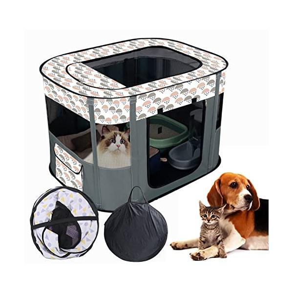 70x55x45cmGray/70x55x45cm/111・PatternName:グレーStyle:70x55x45cm・2024新しい簡易 折畳み ペットサークル：折畳み ペット サークル。持ち運びに便利なポータブル収納バッグ付きです。...
