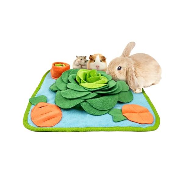 緑の野菜/35cm*35cm/SFTRADE-XWD・Color:緑の野菜Size:35cm*35cm・パッケージ個数:1・早食い防止 ウサギさんなど小動物用のお食事おもちゃマットです。食べ物を隠して探すことで、自然とゆっくりした食事となり...