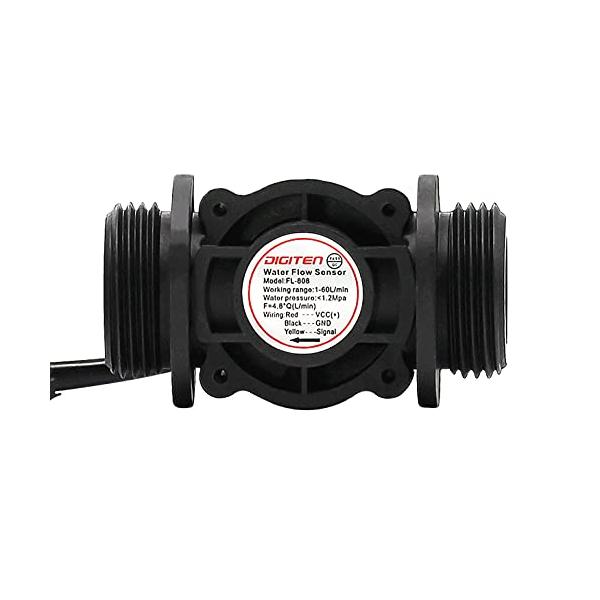 -/0.5インチ/FL-808・パッケージ個数:1・流量範囲：1?60 L / min、センサー：ホール効果・圧縮を許可する：水圧1.75 Mpa以下・動作電圧範囲：DC 5 - 18 V 、外径：約3.26cm・出力波形：方形波、出力パル...