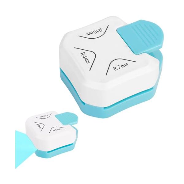 ターコイズ/-/-・製品仕様パッケージ内容：コーナーカッター1個。サイズ：約7.5*6.2*3.5cm、カットできる角の半径：R4mm/R7mm/R10mm。重量: 約95グラム。材質：ABS+亜鉛合金。・高品質高品質の亜鉛合金カッターを採...