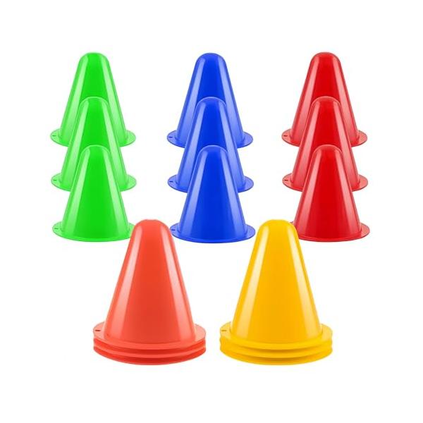 ?5色/-/-・高品質の素材:カラーコーンは柔軟さに優れたプラスチック製で踏んでも力を加えても元に戻れます、足を痛めません、安全で耐久性があります・持ち運びに便利：カラーコー超軽量かつミニサイズで、収納ポーチも付いているので、持ち運びしやす...