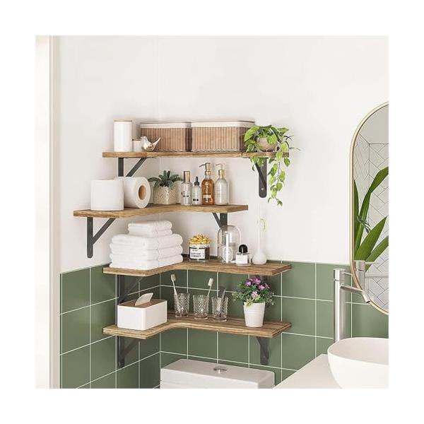 ブラウン/四階/-・Size:四階Color:ブラウン・高品質素材: 当社のウォールシェルフは、最も軽い木材の一つである高品質の桐材で作られています. 桐は細い光線とまっすぐな木目を持っています. 絹はカンナ後の光沢があります. 素材は柔ら...