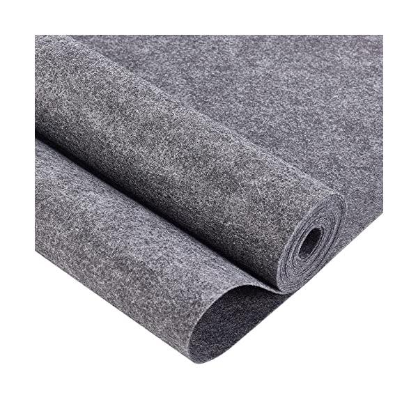 グレー/-/-・Color:グレー・高品質素材：このフェルト生地はポリエステル繊維を使用しており、耐摩耗性あり、柔らかく、耐久性あり、しわになりにくく、アイロンがけされません。・仕様：サイズ：6mx40cm、厚さ0.9mm、グレー。大容量の...