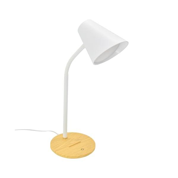 モダンホワイト/-/DS-LS24N-WN・パッケージ個数:1・ 特 長 　デスク周りやベッドサイドにおすすめ　スマホスタンド付き　フレキシブルアーム　全光束 約500ルーメン（100%点灯時）　照度 約3200ルクス（直下27cm/100...